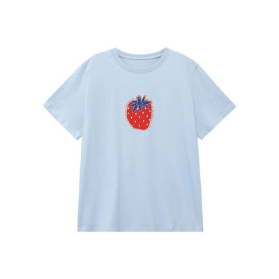 巨好看百搭多巴胺撞色印花短袖T