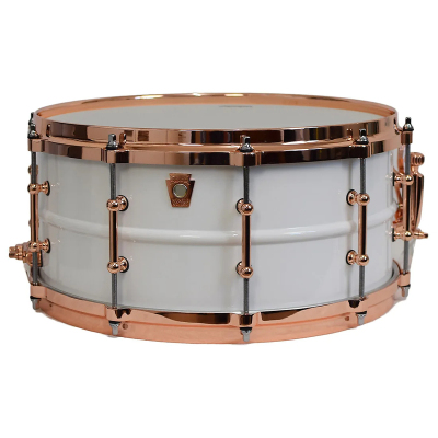Ludwig路德维格 14*6.5英寸限量款白美人LB430TDC玫瑰金铜腔军鼓