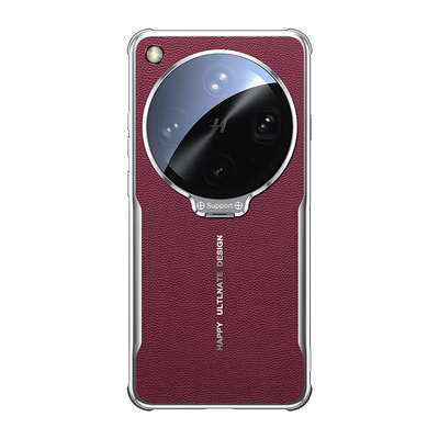 凡壳绘适用OPPOFindX8Ultra手机壳新款高档皮纹S电镀素皮镜头全包findx8pro+隐形一体支架软边硅胶保护套高档