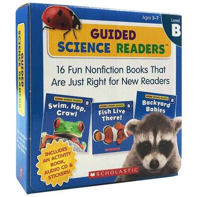 学乐指导性科学读本B级16册套装 儿童英语启蒙读本 英文原版 Guided Science Readers Level B 英文版进口科学绘本分级阅读书籍