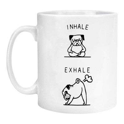 YogaPug瑜伽八哥犬陶瓷马克杯