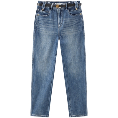 太平鸟女装秋季百搭时尚气质哈伦牛仔裤A1HAE3330