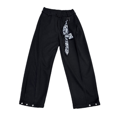 男款青年秋冬新款宽松加绒直筒裤