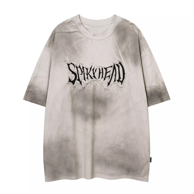 NECOYEP字母贴布扎染短袖T恤