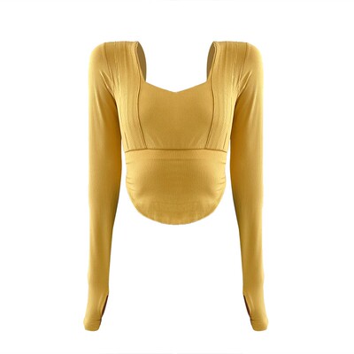 短款坑条秋冬含胸垫保暖瑜伽服