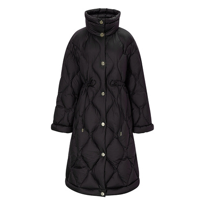 【90鹅绒】BCBG冬新款时尚简约慵懒风轻盈款系带收腰女羽绒服