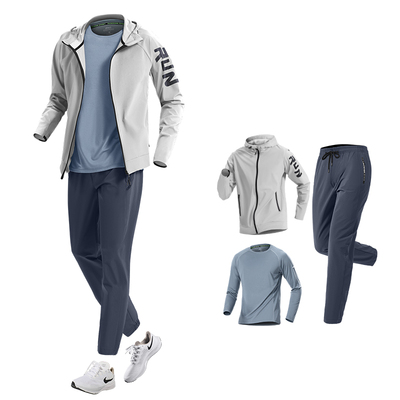 跑步运动套装男士秋冬季加绒保暖