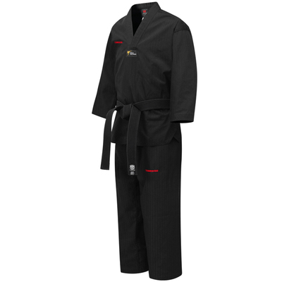 道郎 TEEWOO国技院跆拳道黑道服国士无双UNPARALLELED2代成人儿童