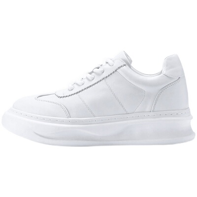 【宁儿自留N双】飞驰人生进口植鞣牛皮增高小白鞋47050