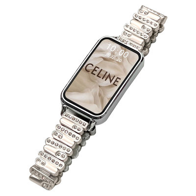 适用keep手环b5表带新款金属不规则满钻KEEP运动手环b4表带智能运动手表链b4lite夏天女士高级时尚配件