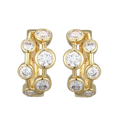 EAUFLORA气泡耳环轻奢高级感精致气质大气金银色女款秋冬耳钉耳饰