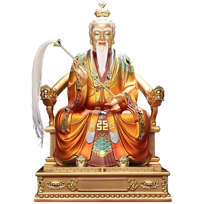 翡铜彩太上老君神像三清祖师爷元始天尊道家老君像体供奉道德天尊