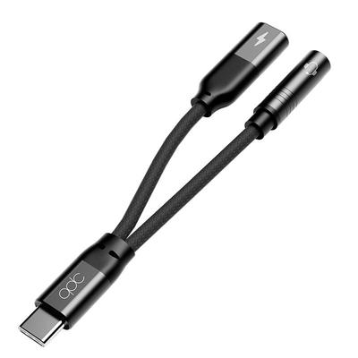 qdc一拖二转接线3.5MM转type-c插口边充电边玩耳机线内置高清解码