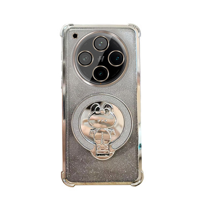 适用于oppo findx8s+手机壳PLB110支架卡通可爱迷你小兔子支架镜头全包软硅胶防摔套女款时尚奢华四角加厚款