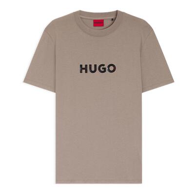 HUGO雨果 男士26年夏季新款玳瑁徽标棉质平纹布 T 恤