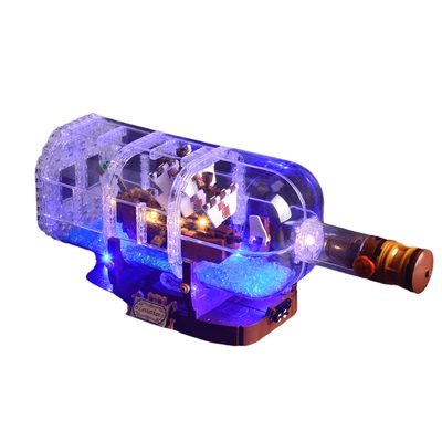 YEABRICKS灯饰适用21313瓶中船