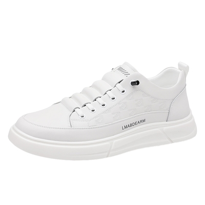 保罗正品名牌白色男鞋秋季透气真皮男士休闲鞋高级感小白鞋男板鞋