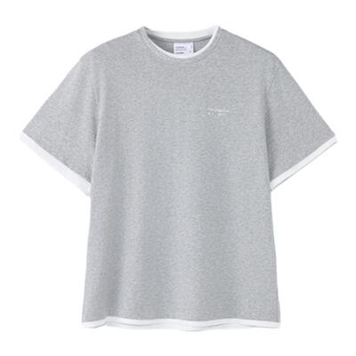 咆哮野兽假两件短袖T恤