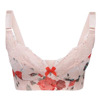 3/4杯记忆钢圈聚拢内衣女蕾丝边