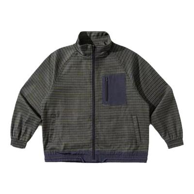 绳工装外套撞色条宽松冲锋衣夹克