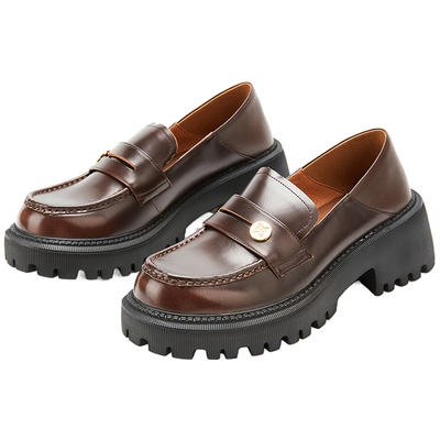 太平鸟女装2024秋季基础擦色乐福女鞋A1ZAE3457