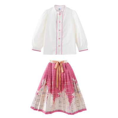 厵女童马面裙套装春秋新款