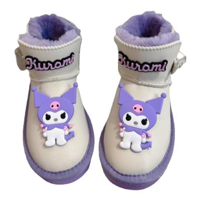 女童冬季人造长毛绒可爱雪地靴