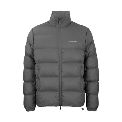 阿玛尼男士休闲拉链微标羽绒服男