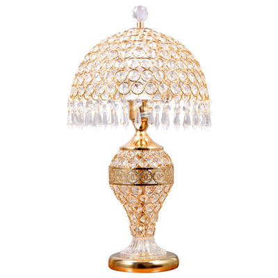 高级感！轻奢水晶台灯卧室床头灯