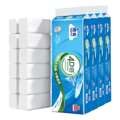 洁云4D溶73g40卷无芯卷纸洗手间卫生纸家用装