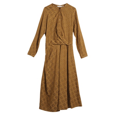 亚麻长袖连衣裙文艺风