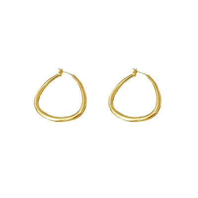 海蓝蓝金色素圈大圈耳环方圆脸