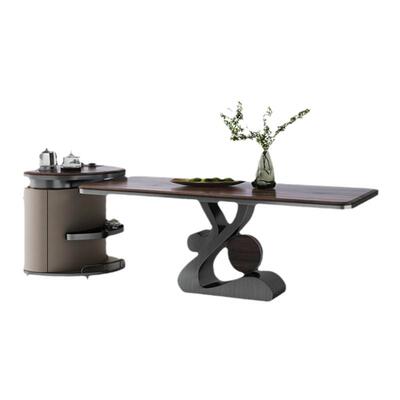 实木岛台餐桌茶桌一体可分离式