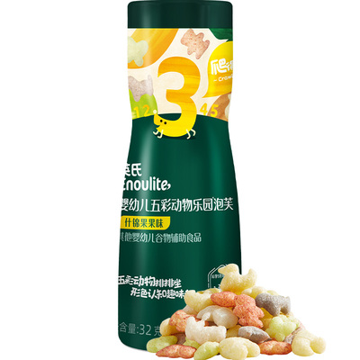 英氏3阶宝宝蔬果味泡芙动物造型