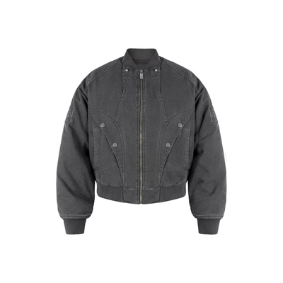 ANTIDOTE解构分割帆布洗水bomber夹克男冬季夹棉飞行外套加厚棉服