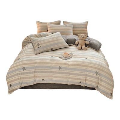 秋冬简约加厚牛奶绒被套单件150x200x230保暖180x220双面加绒被罩