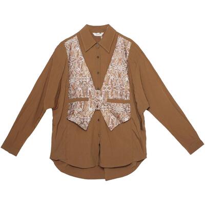 瑞尔法式复古假两件衬衫女