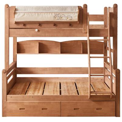 全友家居北欧风实木儿童上下床