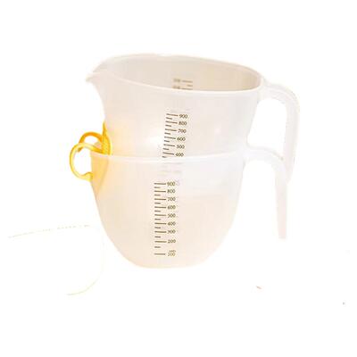 食品级过滤量杯带刻度1000ml大容量带过滤网烘焙打蛋杯淘米杯厨房