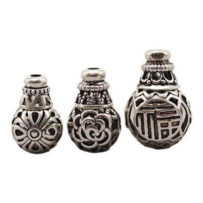 diy镂空六字真言手串佛头三通