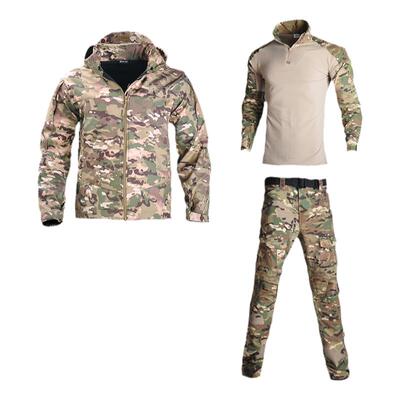 涵野迷彩服套装夹克外套蛙服裤套装男户外加绒战术作训长袖