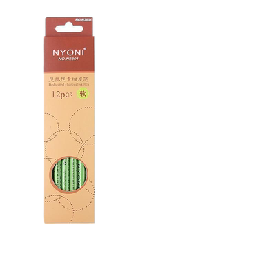 新款正品NYONI尼奥尼炭笔不易断芯速写素描炭笔铅笔软炭中炭硬特