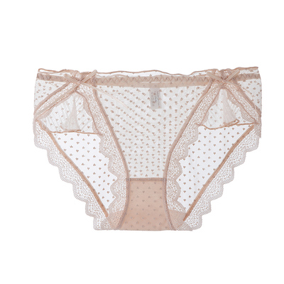 蕾丝内裤女性感网纱可爱荷叶边薄