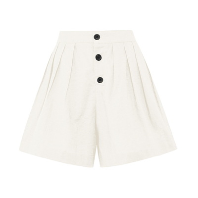 棉麻A字裙裤女高腰透气显瘦短裤