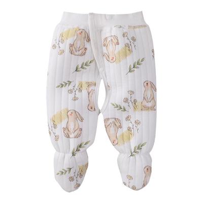 新生儿秋冬纯棉开裆裤包脚