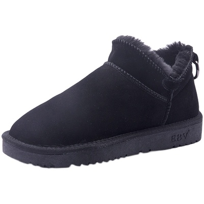 反季真牛皮面包鞋保暖靴子一脚蹬