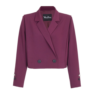 婉甸2025年秋季新品酱紫色短款西装短外套243Q06DM4