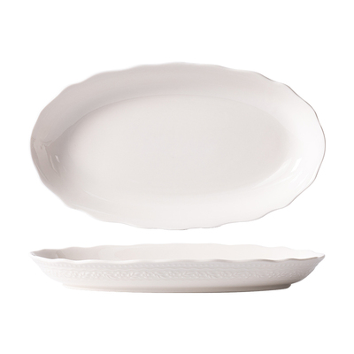 简约浮雕易堆叠陶瓷家用鱼盘