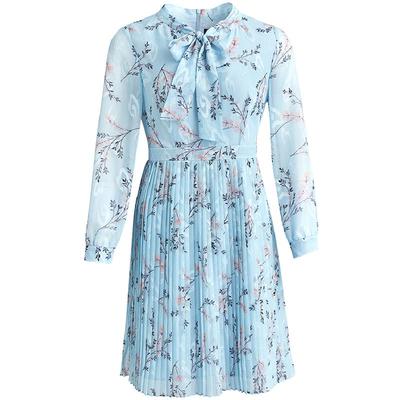 V领中长款A字裙大码通勤连衣裙