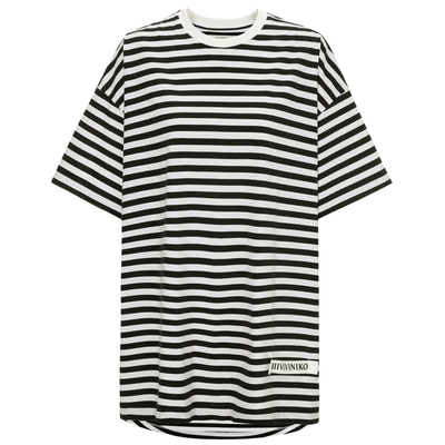 IIIVIVINIKO2025夏新款休闲Oversize条纹T恤女M520582357D